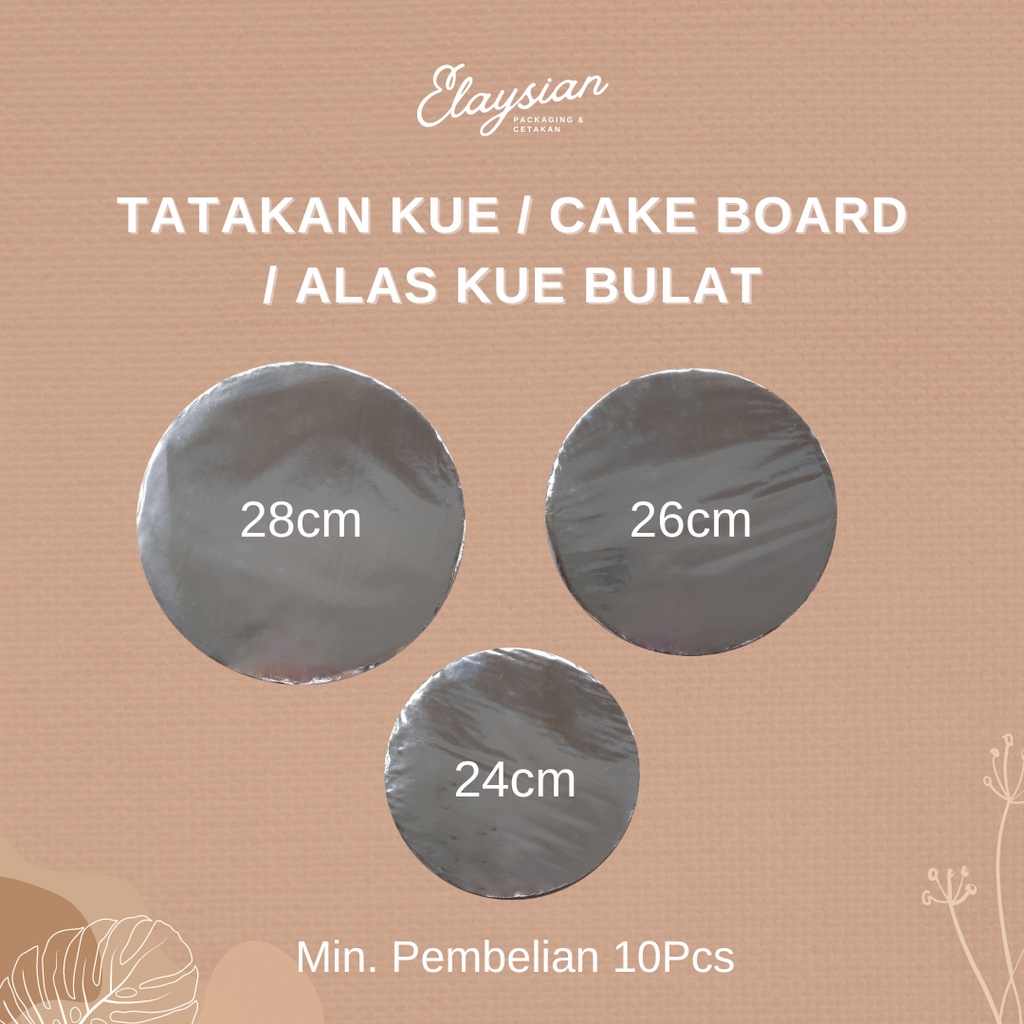 Jual Tatakan Kue Cake Board Tart Alas Kue Bulat 24cm 26cm 28cm Shopee Indonesia