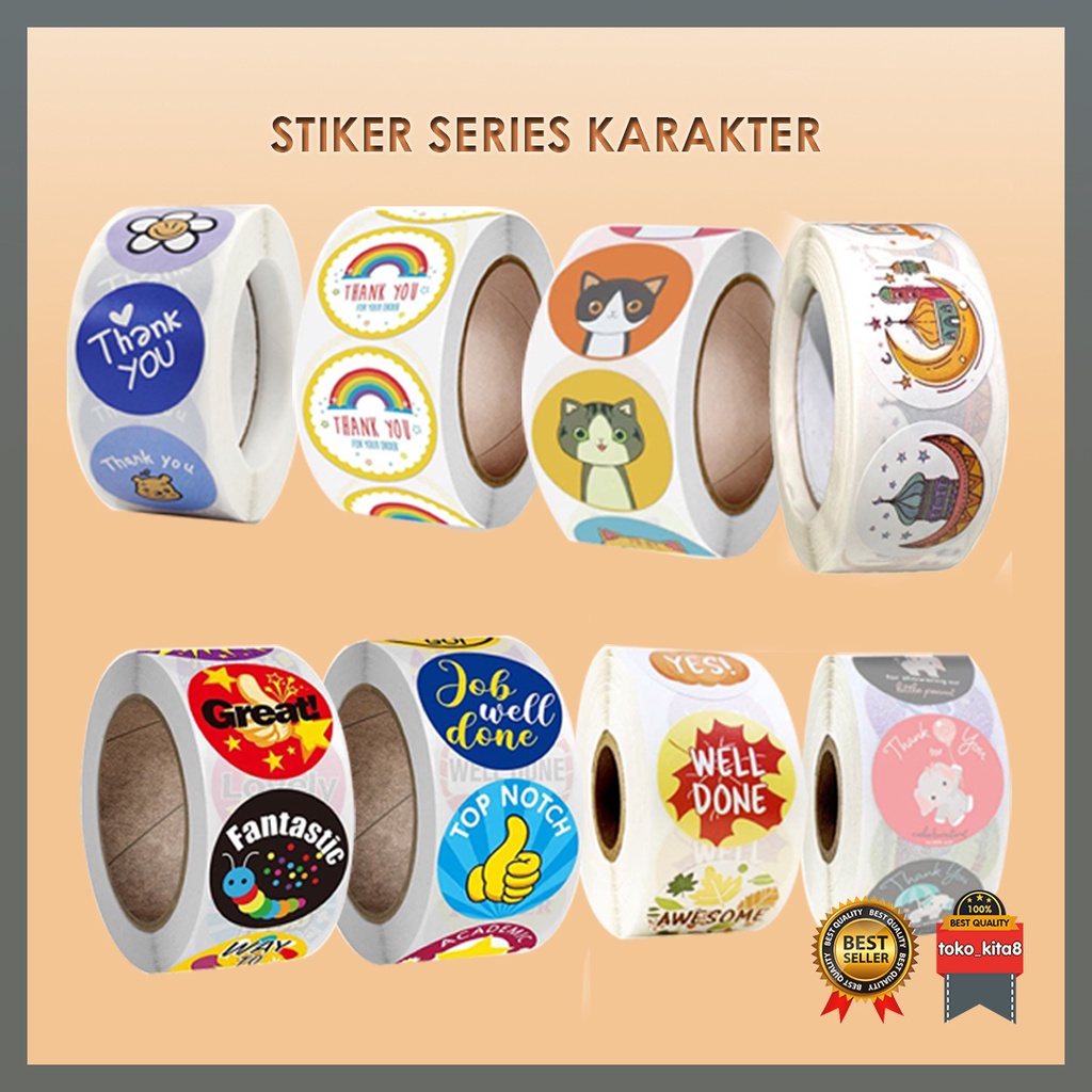 Jual Stiker Karakter Thank you / Stiker Label / Perekat karakter ...