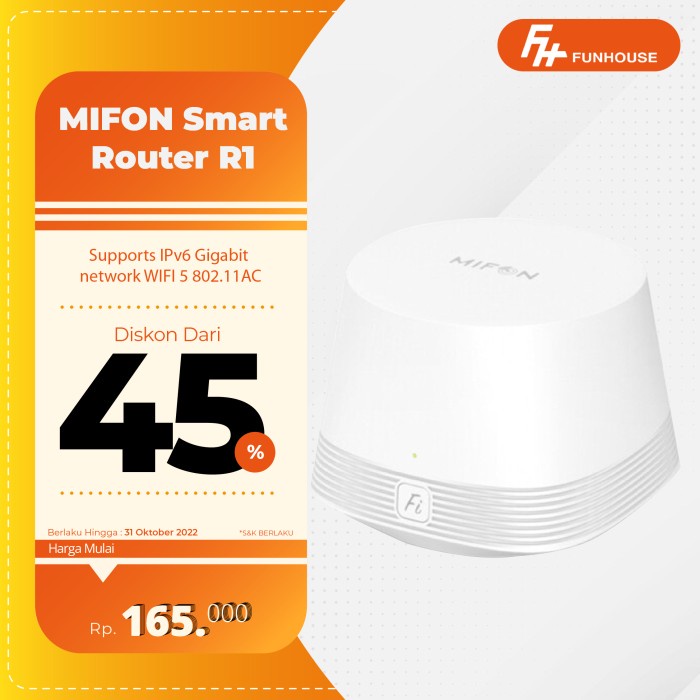 Jual Aman Mifon Smart Router R1 Supports Ipv6 Gigabit Network Wifi 5 ...