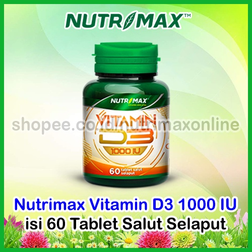 Jual Nutrimax D3 1000iu, Vitamin D3 1000 IU, isi 60 tablet anak dan dewasa | Shopee Indonesia