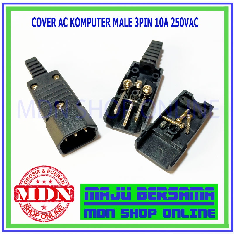 Jual Cover AC Female power komputer 3pin/ colokan komputer | Shopee ...