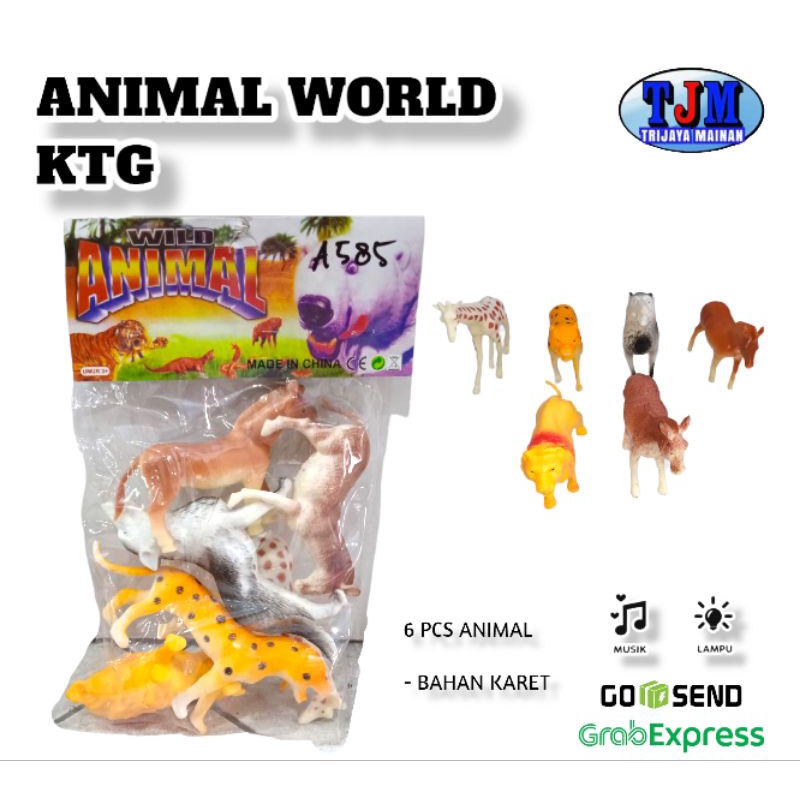 Jual MAINAN BINATANG KARET ISI 6pcs / WILD ANIMAL HEWAN MAINAN #A585 ...