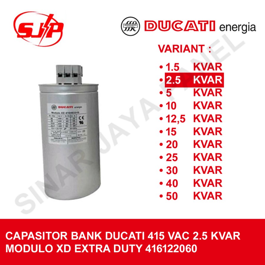 Jual CAPASITOR KAPASITOR BANK DUCATI 2.5KVAR 2.5 KVAR 415VAC MODULO XD 416122060 | Shopee Indonesia