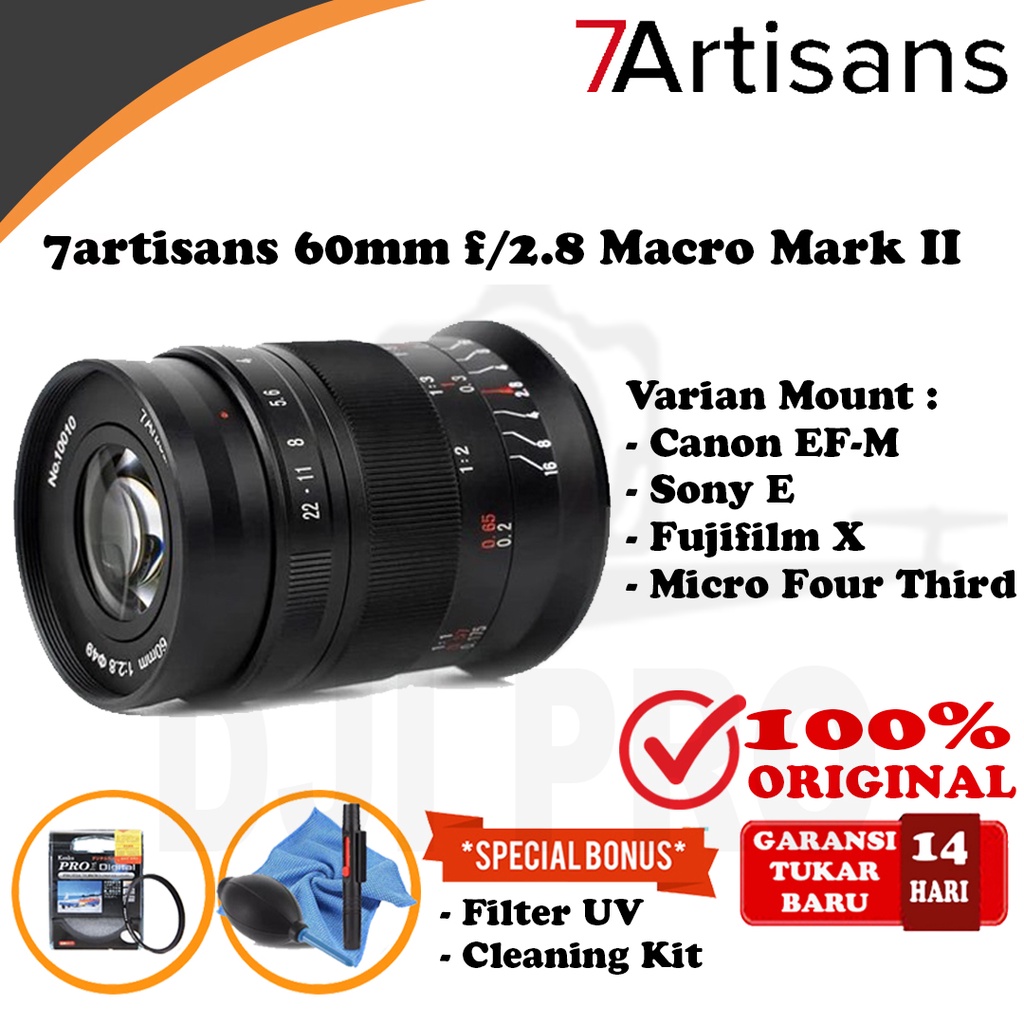 Jual 7Artisans 60mm f2.8 Macro Lens Mark II Canon Sony Fujifilm Olympus ...