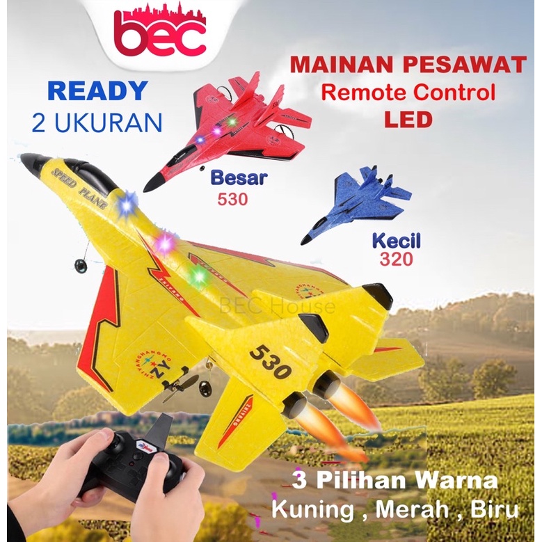 Jual [BEC] Mainan Pesawat RC Terbang Remote Control LED Pesawat Glider ...