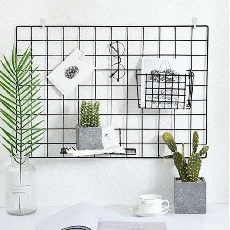 Jual (COD-4HDV ()HIJANG grid wire mesh 35x52 cm hiasan dinding ram besi ...