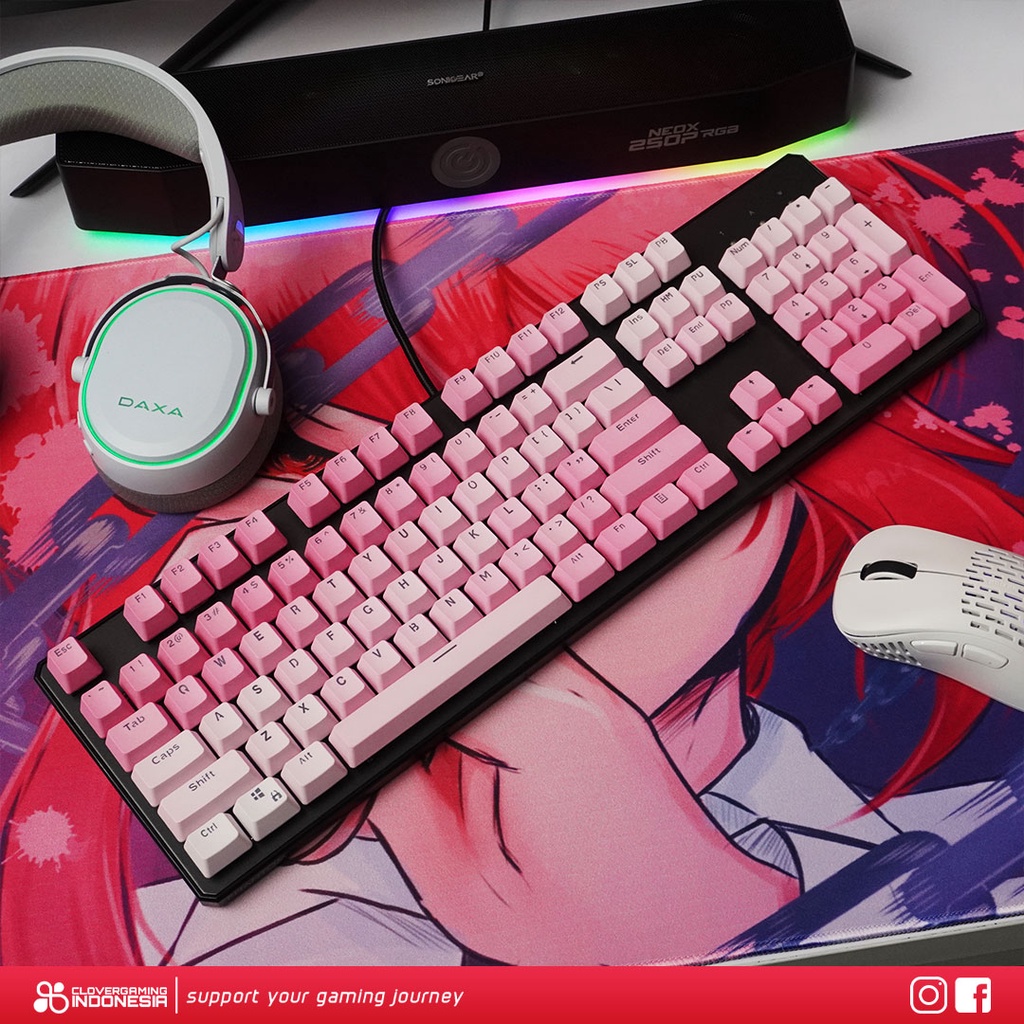 Jual Keycaps CLV Pink Lady - PBT Double Shot 104 Keycap Set Custom ...
