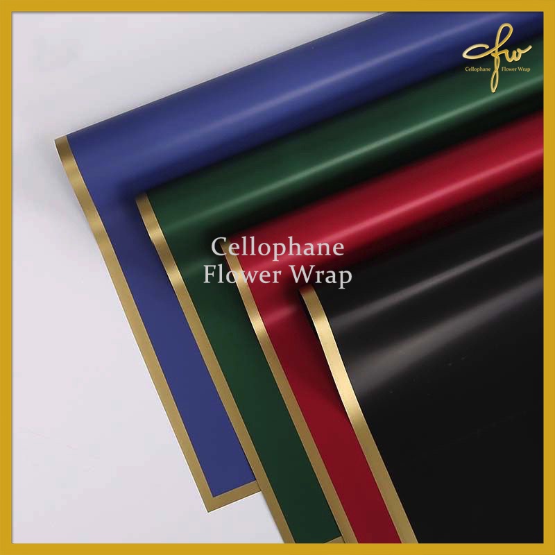 Jual Kertas Buket Gold Line Solid Color Cellophane Flower Wrapping ...