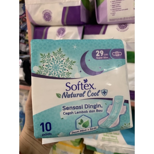 Jual SOFTEX NATURAL COOL DAUNT MINT SIRIH 10 pads 29cm | Shopee Indonesia