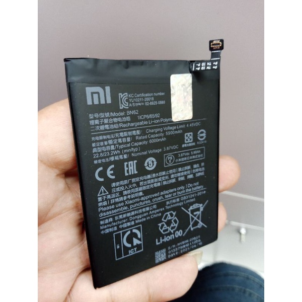 Jual BATERAI XIAOMI BN 62 REDMI 9T POCO M3 BN62 ORIGINAL 888 | Shopee ...