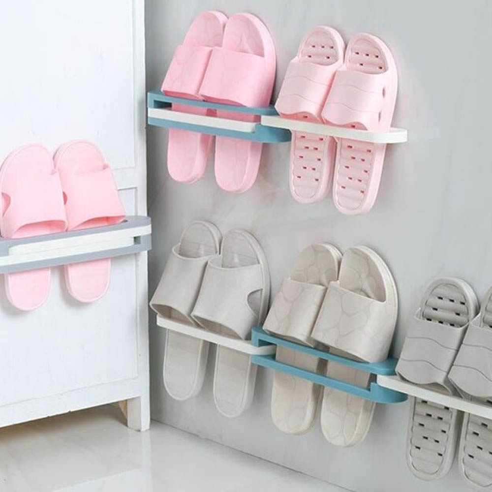 Jual Rak Sandal Dinding Gantung Tempel Lipat 3in1 Holder Tempat Sepatu ...