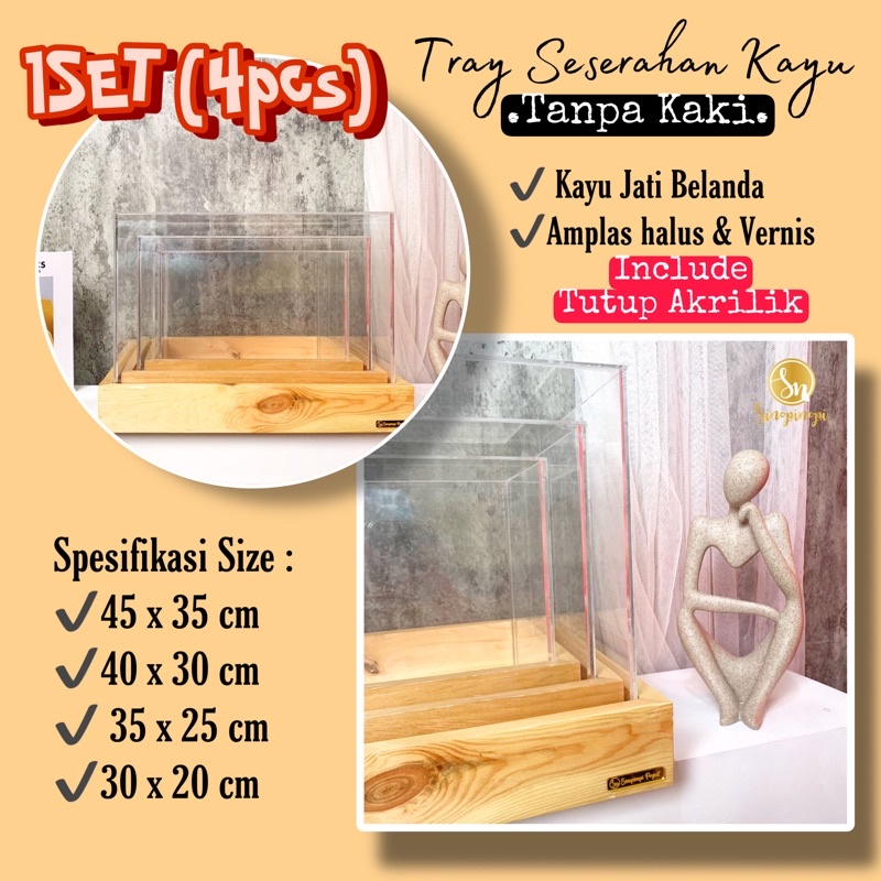 Jual BOX AKRILIK 1SET 4 TRAY SESERAHAN | TANPA KAKI HANTARAN PERNIKAHAN ...