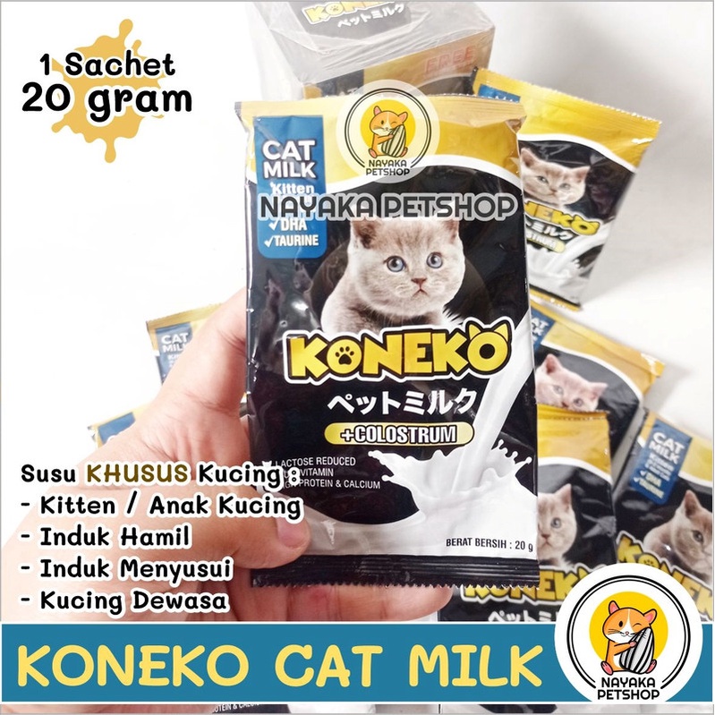 Jual Koneko Cat Milk 20 gr Satuan 1 Sachet Susu Anak Kucing Kitten ...