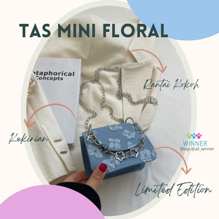 Jual TAS SELEMPANG BUNGA MINI ELEGAN Motif BUNGA Floral Anggun Graceful ...