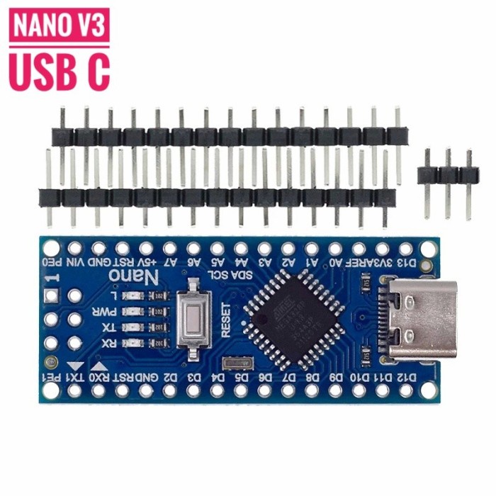Jual Arduinoo Nano V3 Micro USB dan USB Type C Atmega328 5V 16Mhz Nano V3.0 | Shopee Indonesia