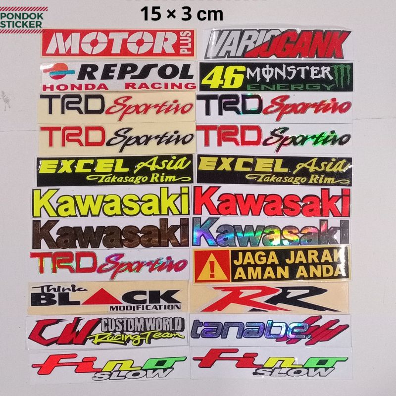 Jual Sticker cutting motor mobil tulisan Kawasaki Vario Gank Takasago ...