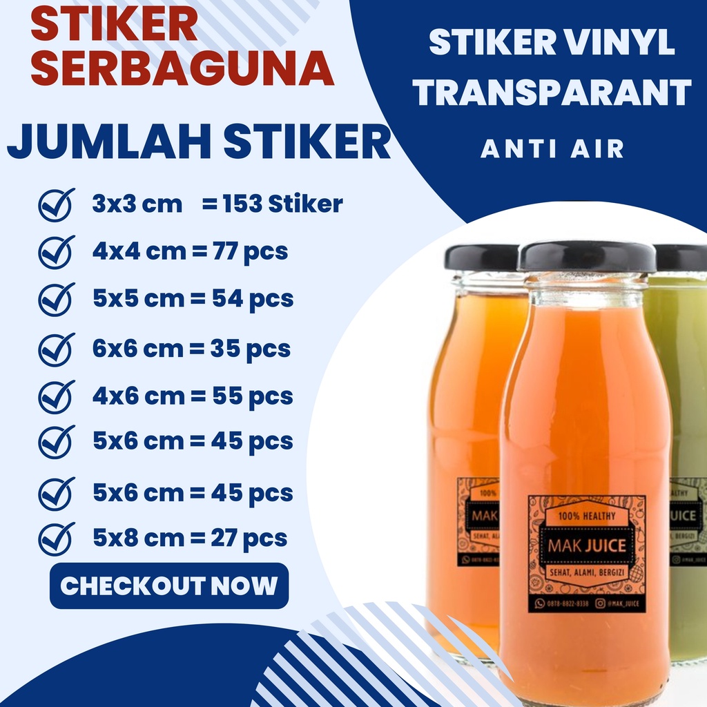 Jual Cetak stiker label minuman dan makanan costum bebas warna stiker ...