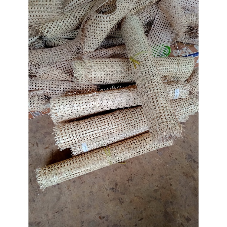 Jual Lembaran Anyaman Rotan / Webbing Rotan 50X150 Motif Bulat Mata ...