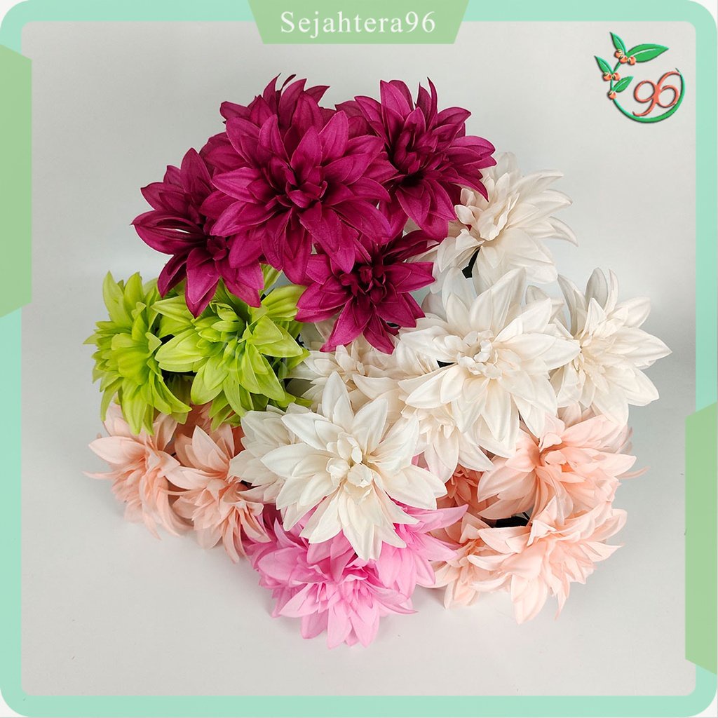 Jual Bunga Crisant Premium Jumbo SJ Cabang 5 Diamater 13 cm Bunga ...