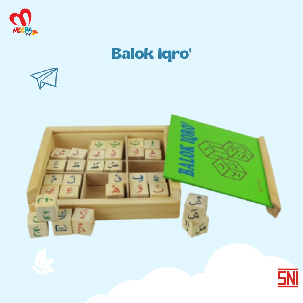 Jual Meera Kids Balok Iqro' dan Belajar Membaca/ Mainan Edukasi Kayu ...