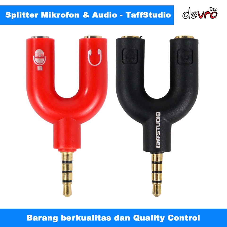 Jual Spliter Splitter Audio Shape U 3.5mm ke Headphone & Mic / Mikrofon ...