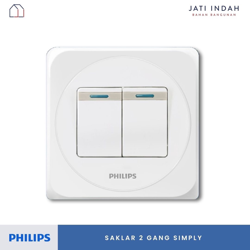 Jual PHILIPS Simply Saklar Listrik Double Tanam 2 Gang 1 Way | Shopee ...