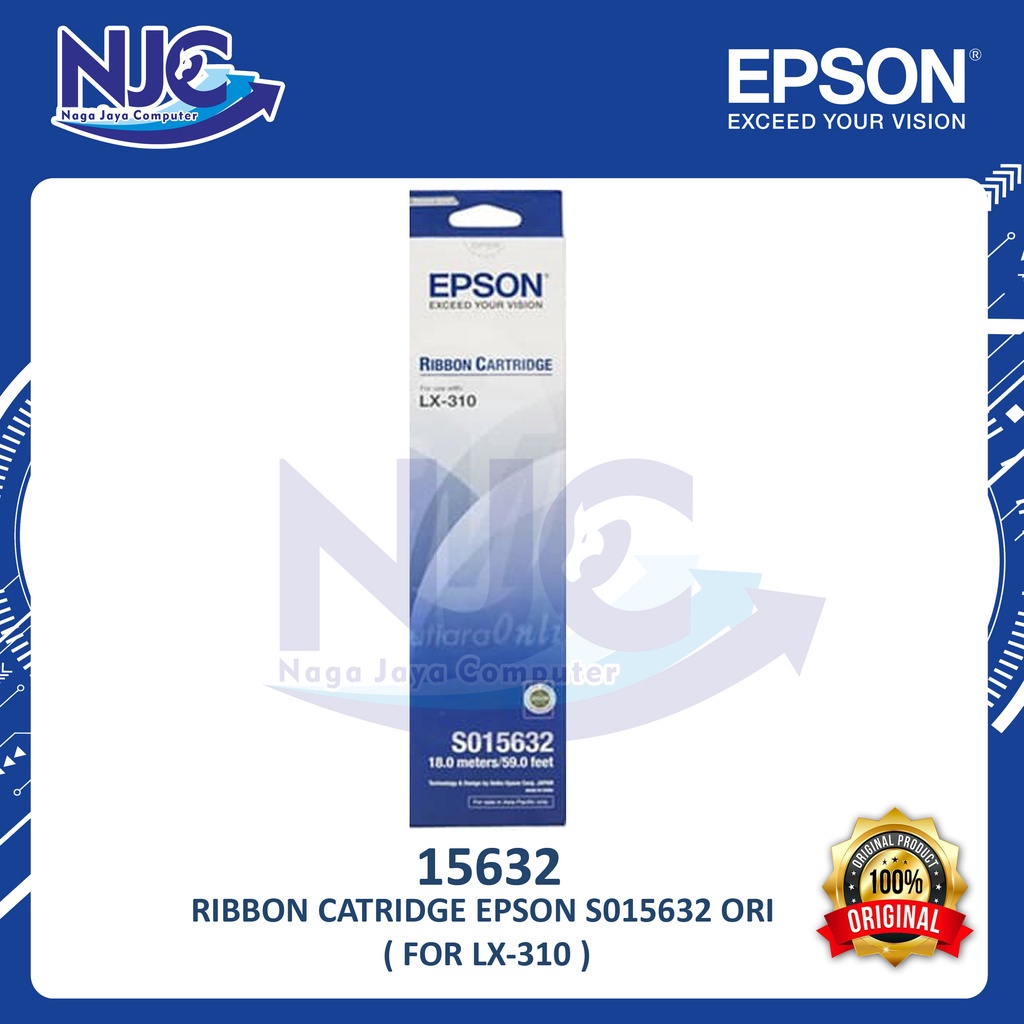 Jual RIBBON CARTRIDGE ASLI PRINTER EPSON LX 310 SO15632 LX-310 S015632 ...