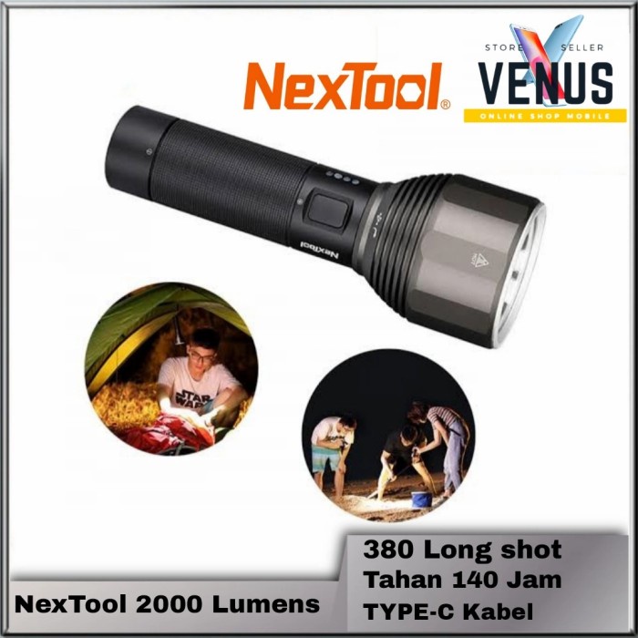 Jual Flashlight Nextool Flashlight 2000Lm Outdoor Ultra Bright Ipx7 Beam Distance 380M | Shopee ...