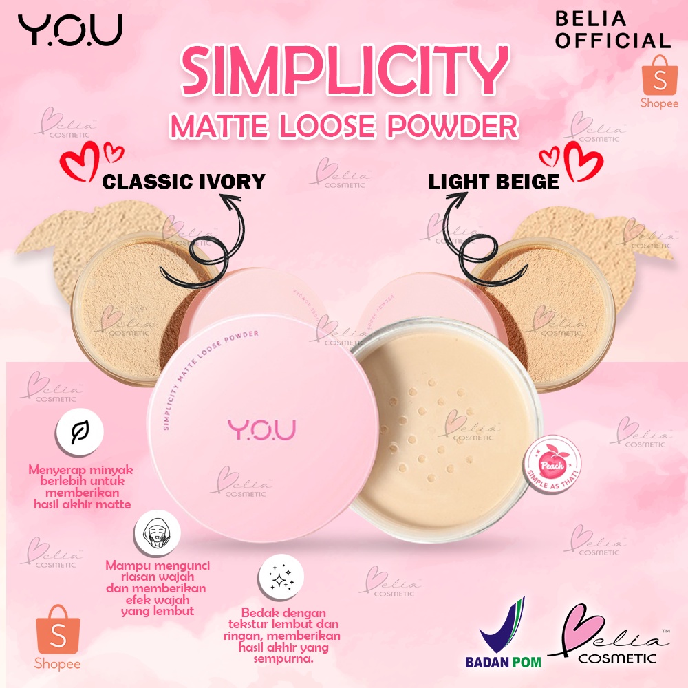 Jual BELIA YOU The Simplicity Perfect Matte Loose Powder NEW Formula ...