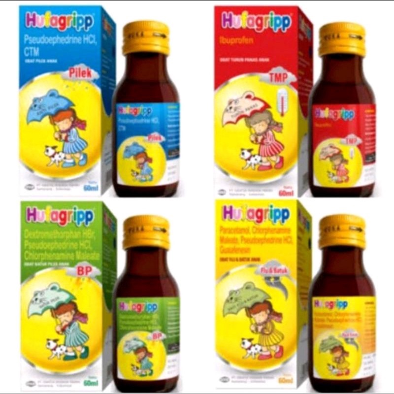 Jual Hufagrip Batuk Pilek Flu Demam syrup hufagrip kuning hijau biru ...