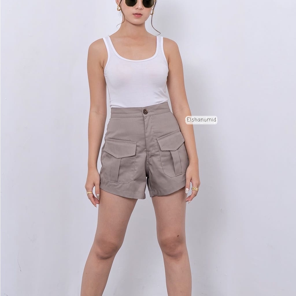 Jual Celana Pendek High Waist Cargo Wanita | Shopee Indonesia
