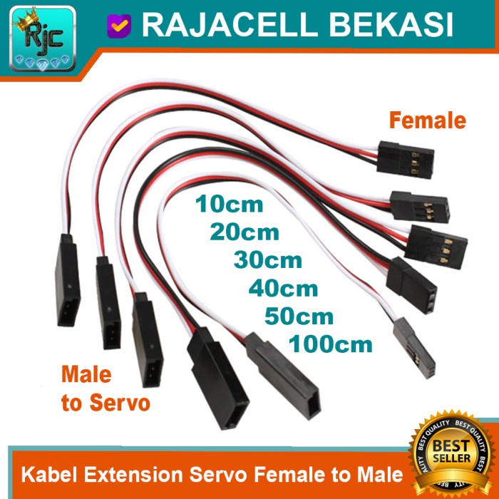 Jual Kabel Extension Servo Motor 3Pin Wire Female to Male 10cm 50cm ...