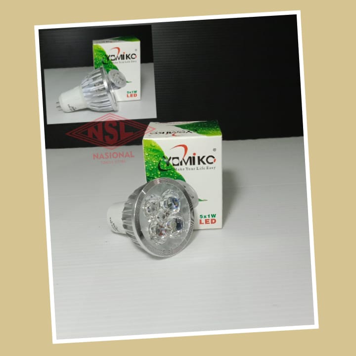 Jual LAMPU SPOTLIGHT LED 5x1W (5 MATA) MR16 Merk YOMIKO | Shopee Indonesia