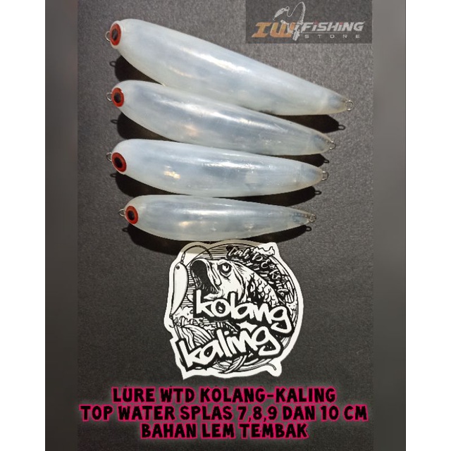 Jual Lure WTD KOLANG-KALING top water splas bahan lem tembak ukuran 7,8 ...