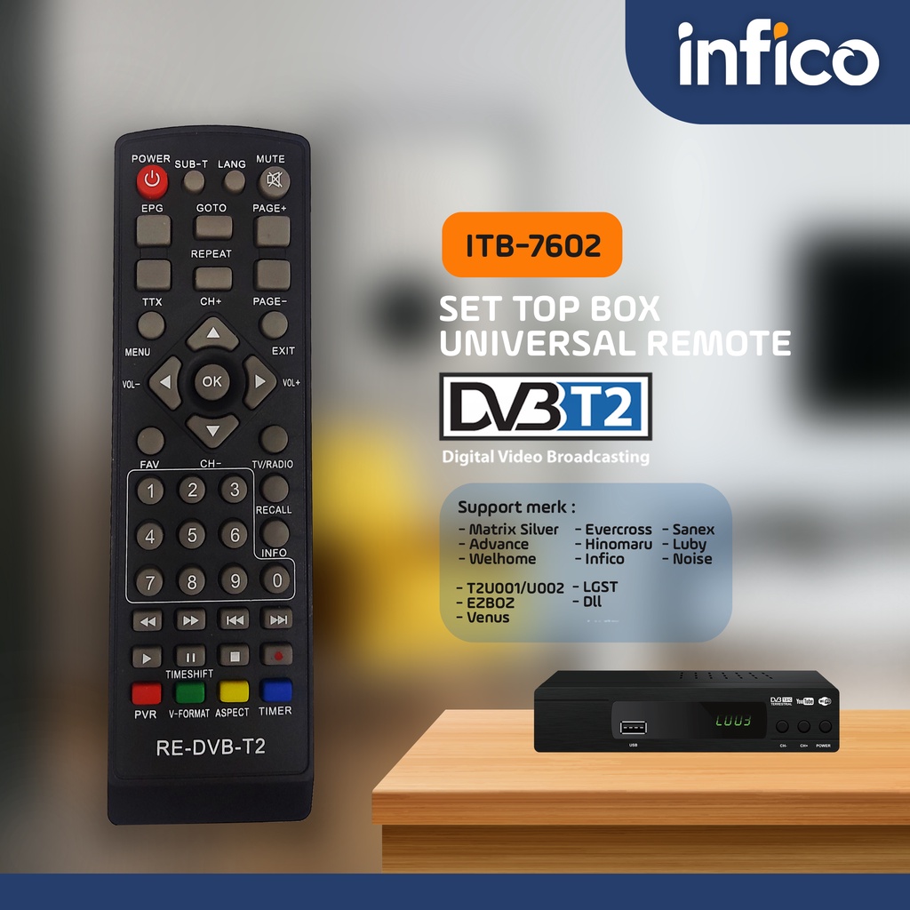 Jual [COD] REMOTE UNIVERSAL RECEIVER SETOP BOX TANPA SETTING (INFICO ...