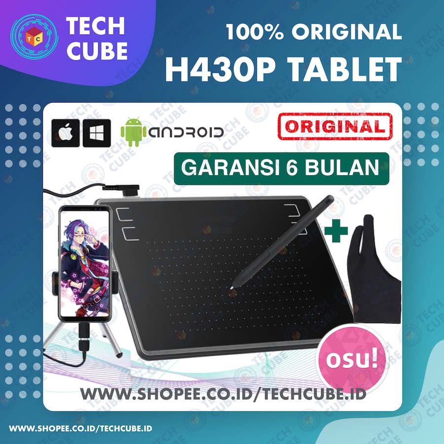 Jual H430P Graphic Drawing Tablet Design Signature OSU! Tablet Gambar ...