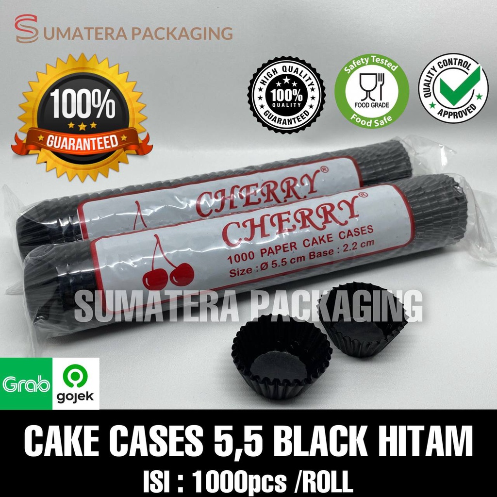 Jual PAPER Cake Cases cup 5.5 cm hitam black isi 1000 pcs cherry cup ...