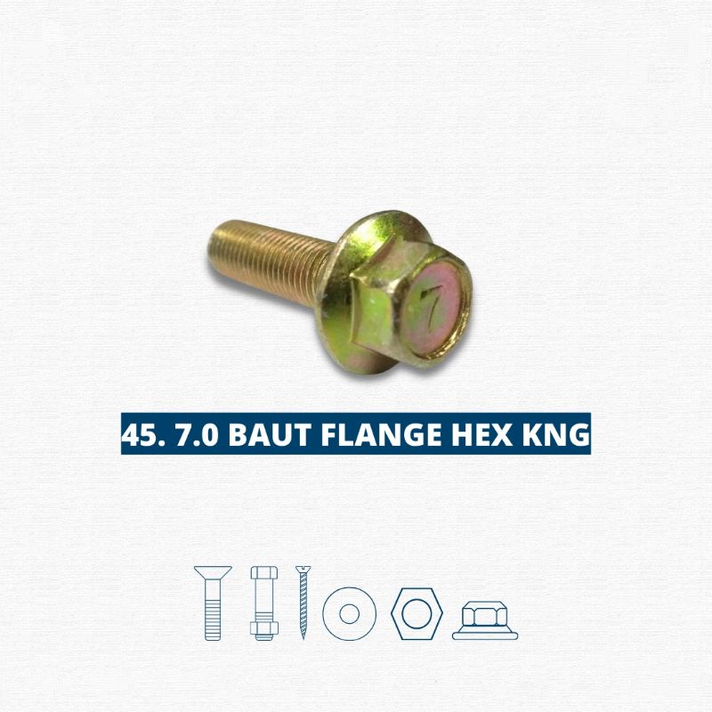 Jual Baut Flange M6 Kunci 10 Drat P1.00 Kuning - Baut Topi M6 - Baut Flang | Shopee Indonesia