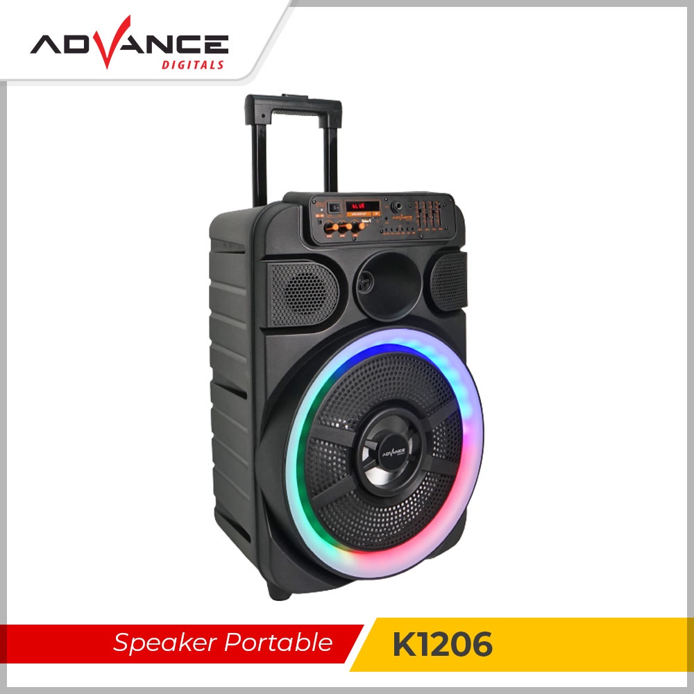 Jual Speaker Aktif Advance K1206 Bluetooth Aqualizer 12 Inch Suara Super Joss Ada 2 Mikrofon ...