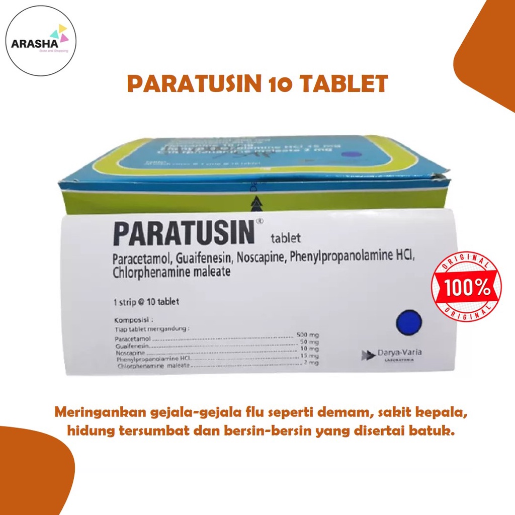 Jual PARATUSIN 10 TABLET Obat Flu, Demam, Hidung Tersumbat Perstrip ...