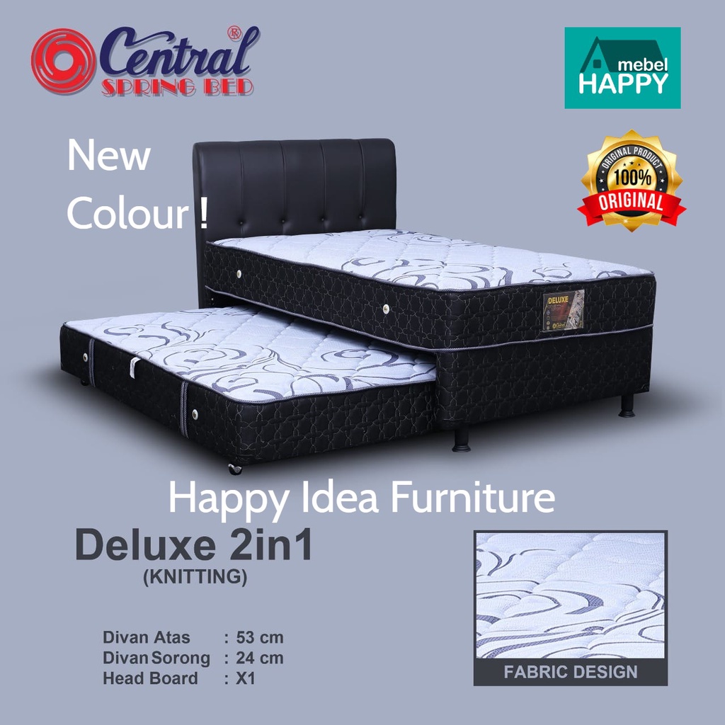 Jual 𝗛𝗮𝗽𝗽𝘆 𝗜𝗱𝗲𝗮 - Ter MURAH ! Springbed Central Deluxe 2 in 1 Sorong ...