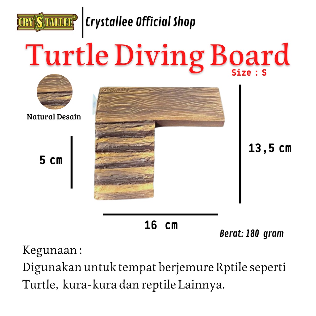 Jual Crystallee Tempat Berjemur Reptile Turtle Diving Board | Shopee ...