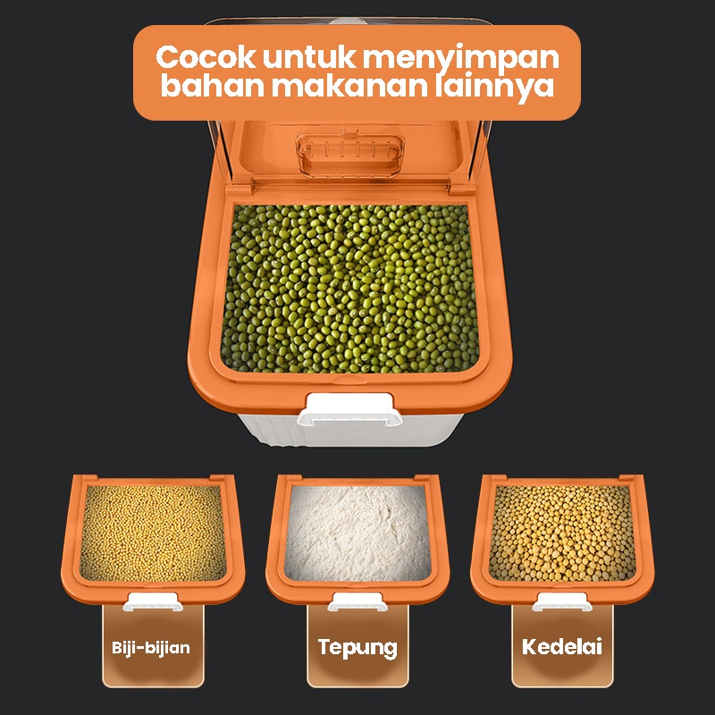 Jual Storage Beras Box Penyimpanan Beras Tepung Biji-Bijian Food ...