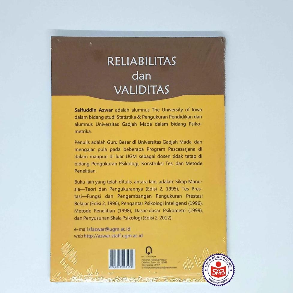Jual CVE.18Oc22ᴵ Reliabilitas dan Validitas - Saifuddin Azwar (edisi 4 ...
