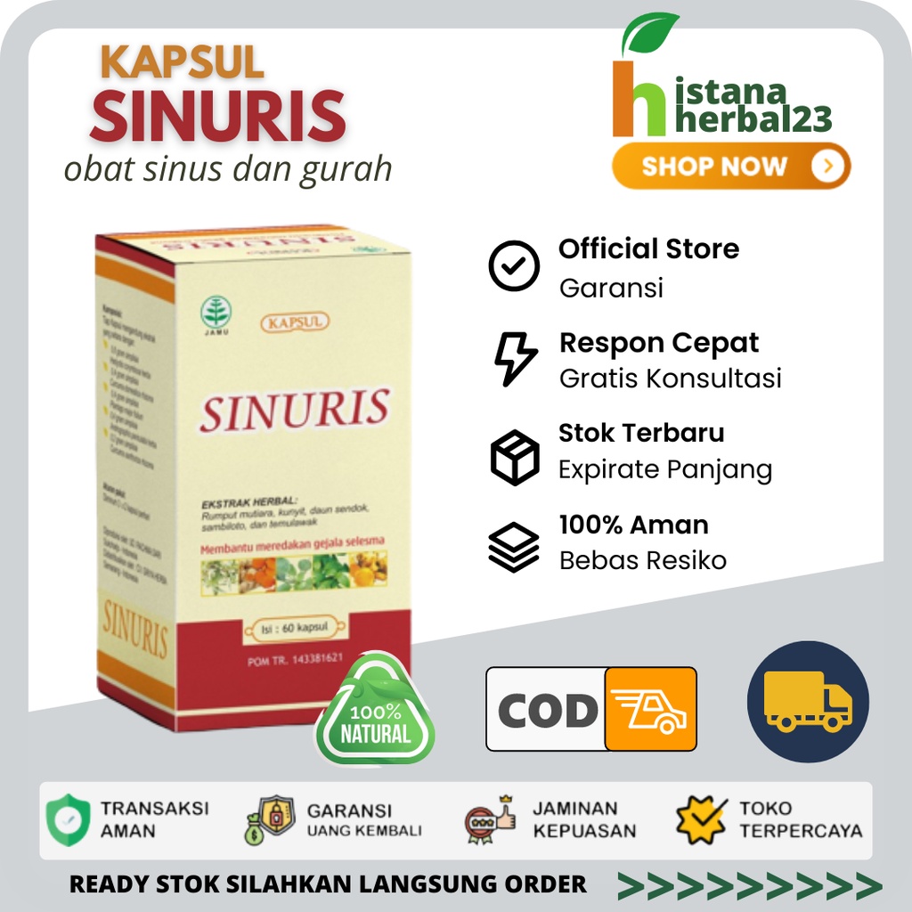 Jual SINURIS Kapsul Obat Sinusitis dan Polip Hidung Menahun Paling ...