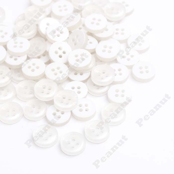 Jual Kancing (6 Biji) Kancing Baju Kemeja Hem Bening Putih 1,1Cm Cekung ...