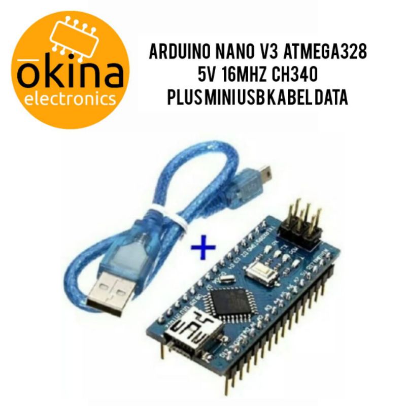 Jual Arduino Nano V3 Atmega328 5v 16mhz Ch340 Plus Mini Usb Kabel Data