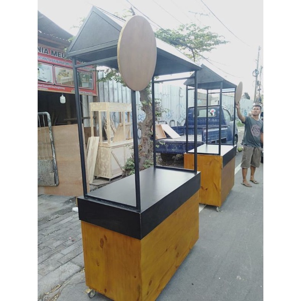 Jual gerobak jualan booth Jualan booth portabel booth kayu jati Belanda ...