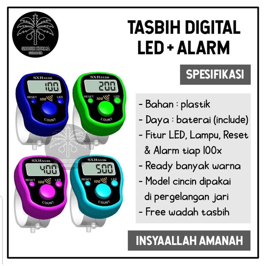 Jual TASBIH DIGITAL | TASBIH DIGITAL LED + ALARM | Shopee Indonesia