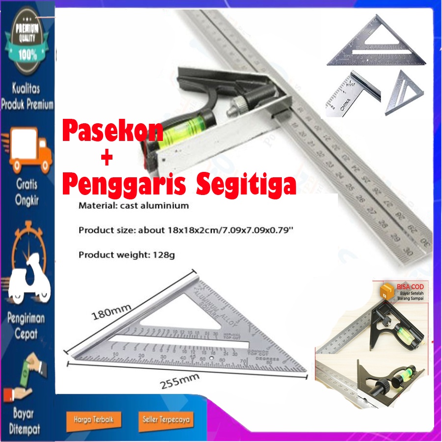Jual Satu Set 2pcs Penggaris Water Pas Dan Penggaris Segitiga Speed ...